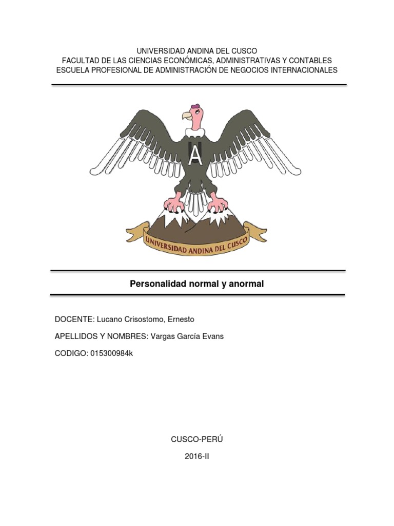 Psicología Personalidad Normal y Anormal | PDF | Carné de identidad ...