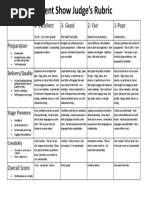 Sing and Dance Performance Rubric | PDF | Dances | Tempo