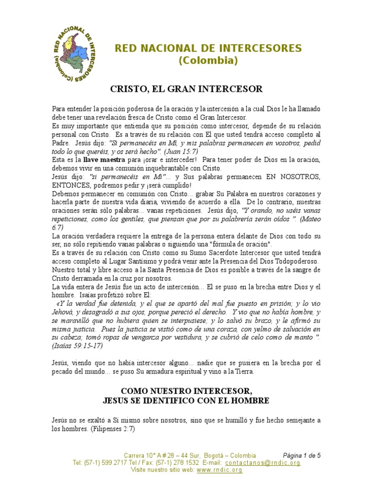 Jesús Intercesor | PDF | Oración | Cristo (título)