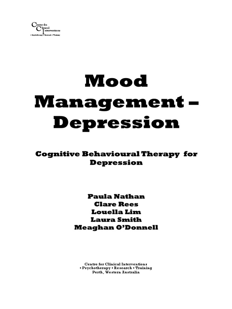 Mood Management Course - 02 - Depression Cognitive Behavioural Therapy ...