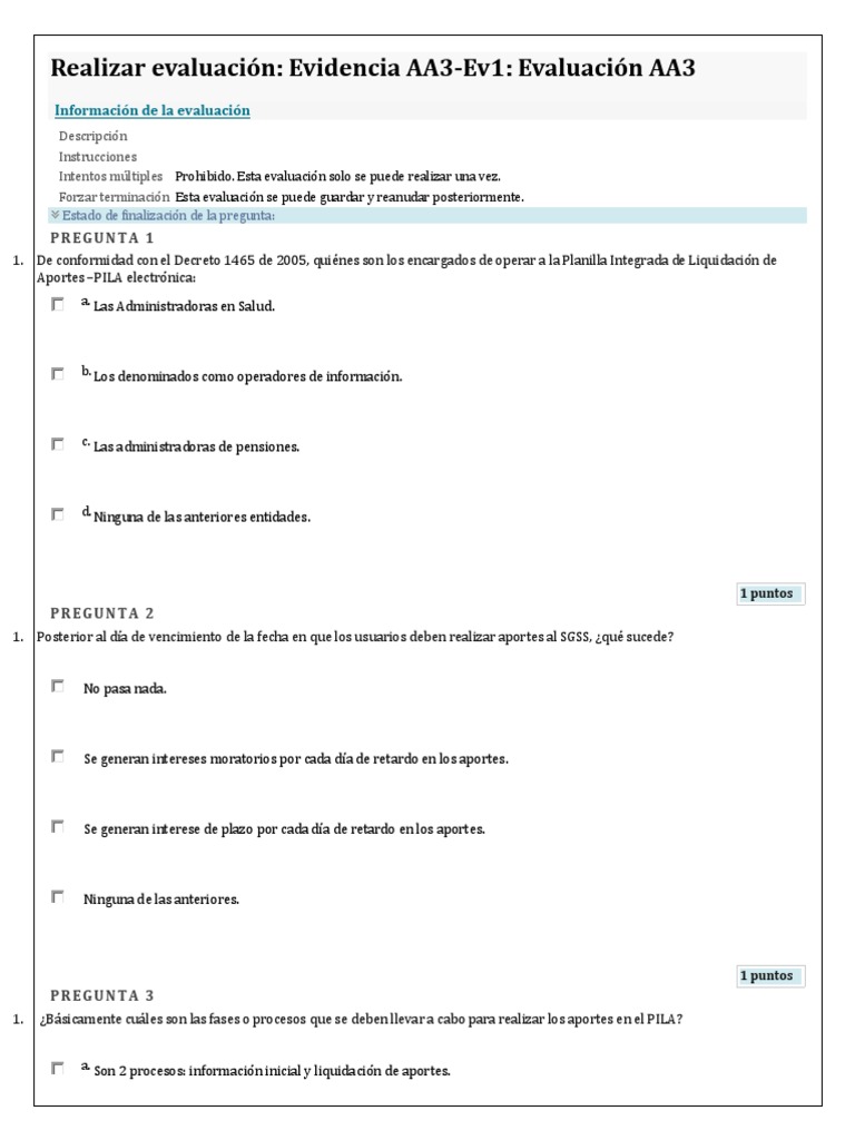 Continuar Evidencia AA3-Ev1 Evaluación AA3 - Sistema de Seguridad Social Integral | PDF ...