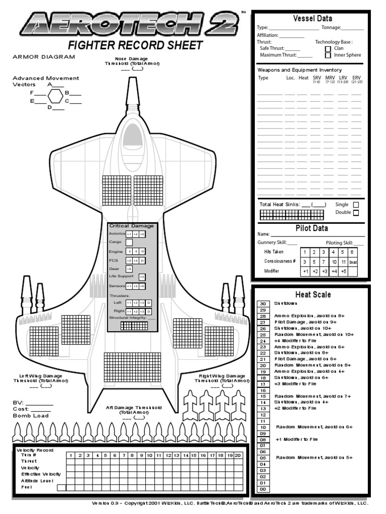 Fighter Record Sheet: Vessel Data | PDF | Aviation | Aerospace Engineering