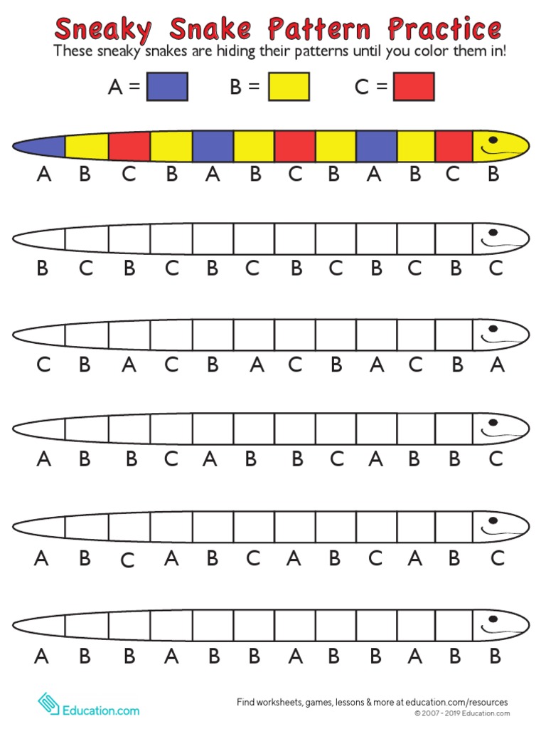 Snake Coloring Patterns | PDF