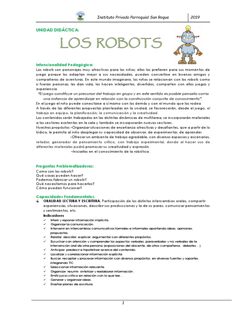Unidad 4 Los Robots | PDF | Pinturas | Dibujo