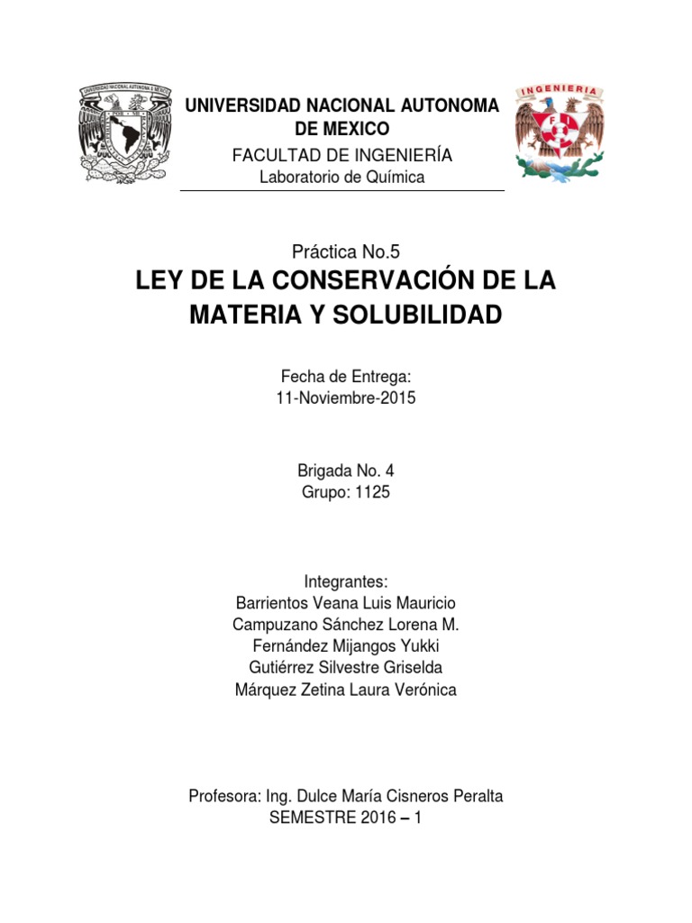 Conservacion de La Materia | PDF | Química | Ciencias fisicas