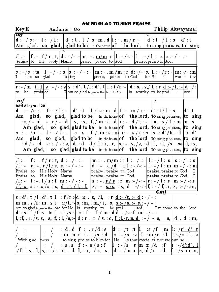 Am So Glad | PDF