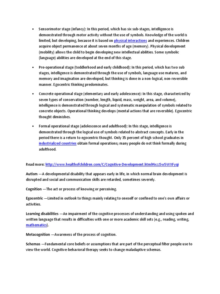 Sensorimotor Stage | PDF | Thought | Epistemology