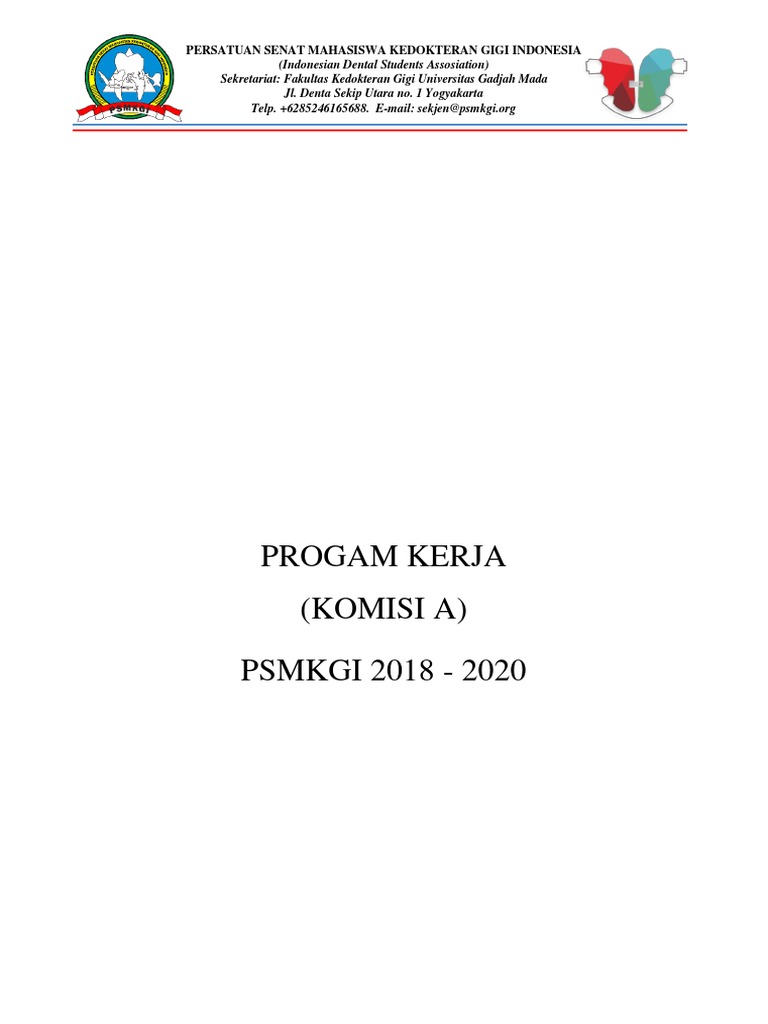 Buku Program Kerja Komisi A PSMKGI 2018-2020 | PDF