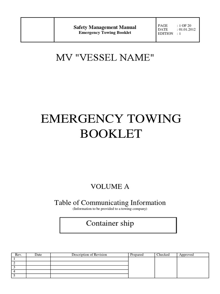 Emergency Towing Booklet Overview | PDF | Ships | Anchor