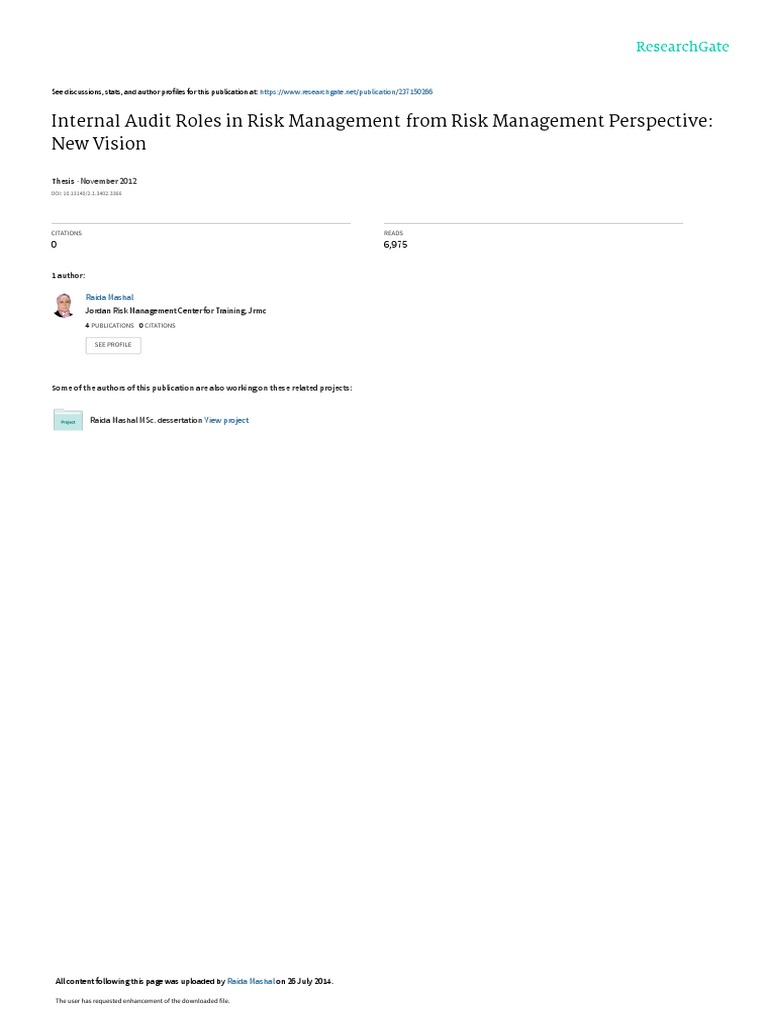 Internal Audit Roles in Risk Management From Risk Management ...