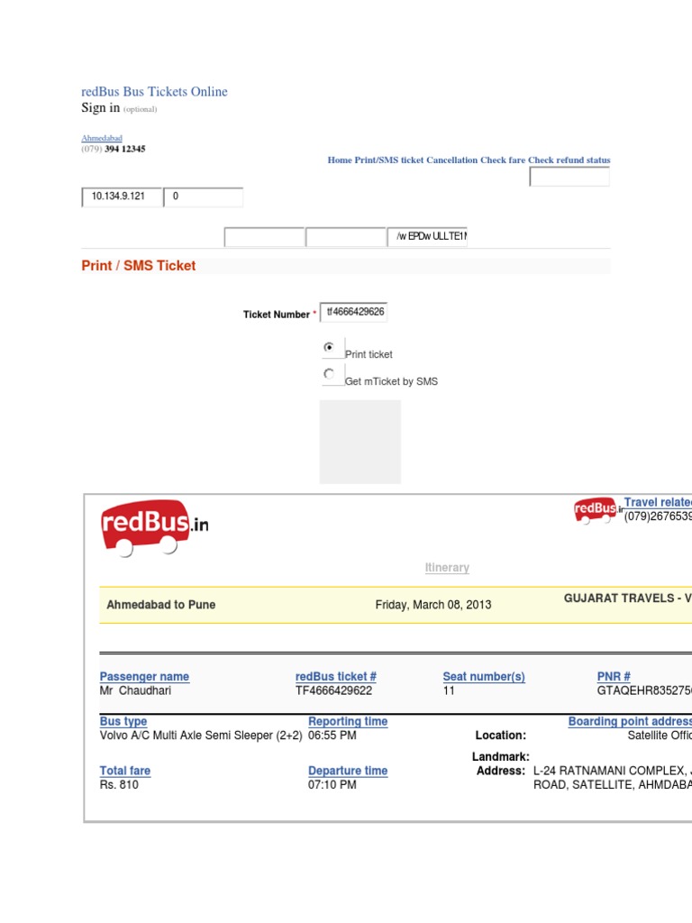 RedBus Bus Tickets Format | PDF | Ticket (Admission) | Service Industries