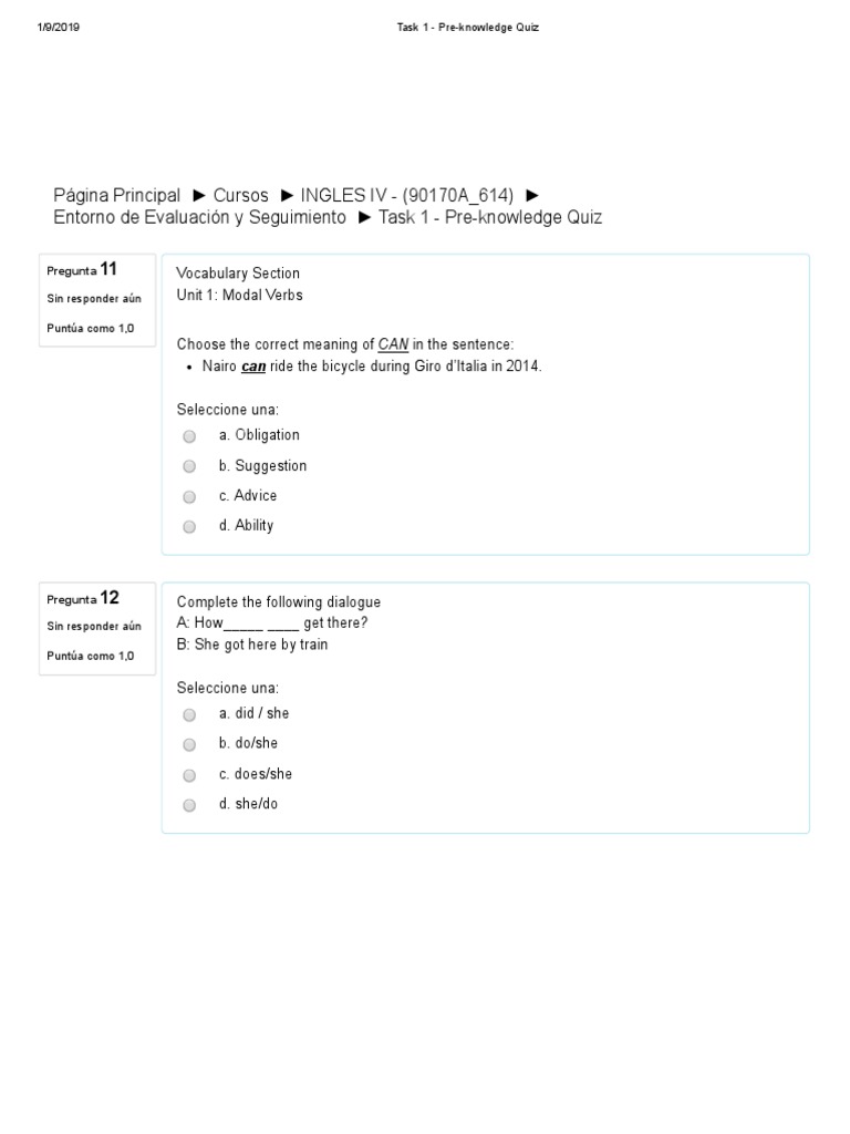 Task 1 - Pre-Knowledge Quiz 3 | PDF | Syntax | Syntactic Relationships