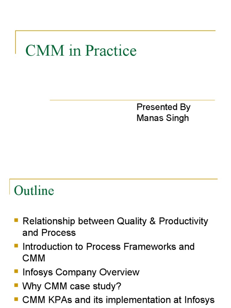 CMM in Practice: Presented by Manas Singh | PDF | Business | Change ...
