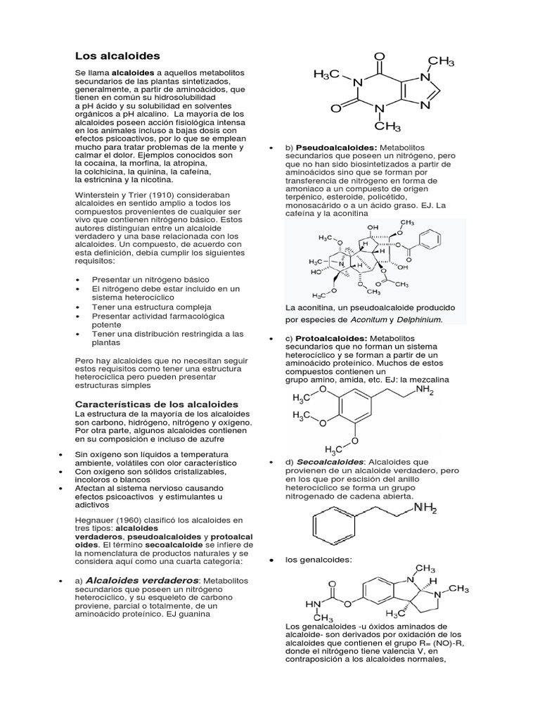 Los Alcaloides | Alcaloide | Sustancias químicas