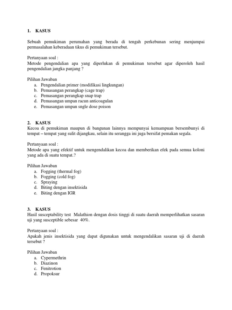 Contoh Ukom Kesehatan Lingkungan | PDF