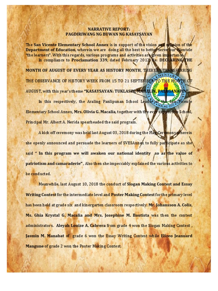 Narrative Report | PDF | Philippines