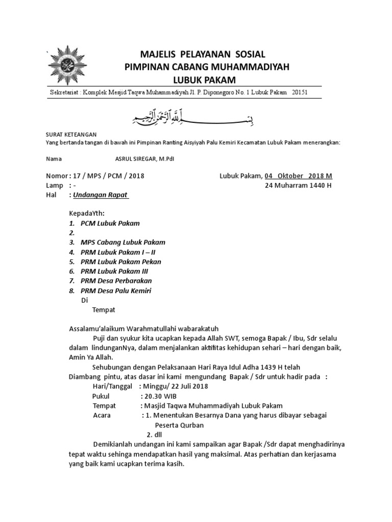 Surat Undangan Pra | PDF