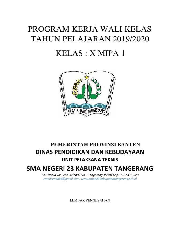 Program Wali Kelas X MIPA 1 2019/2020 | PDF