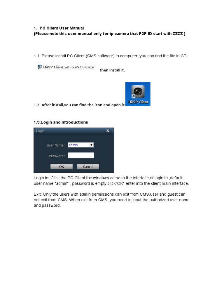 HI P2P IP Camera PC Client User Manual-20180118 | PDF | File Transfer Protocol | Computer Data ...