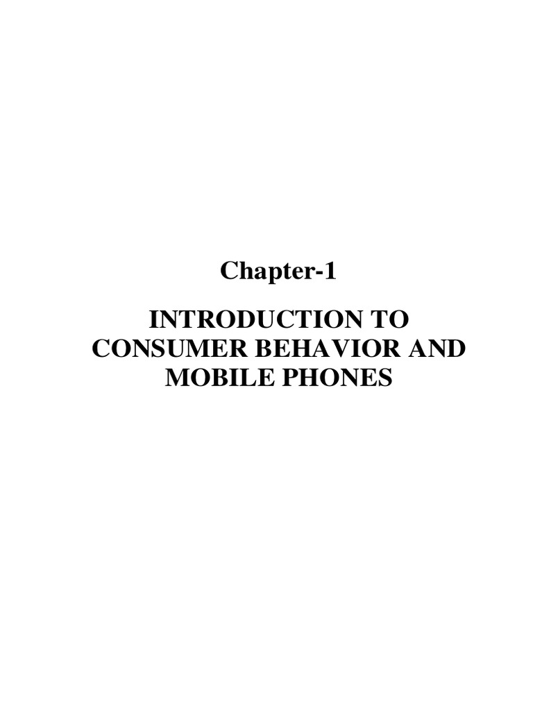 Chapter-1 Introduction To Consumer Behavior and Mobile Phones | PDF ...