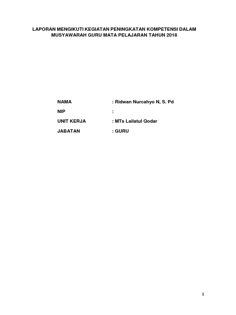 Laporan PKB KKG | PDF | Karier & Perkembangan | Bisnis