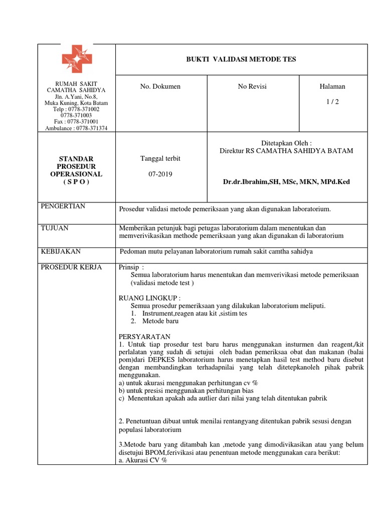 Validasi Metode Tes Lab | PDF | Teknologi & Rekayasa