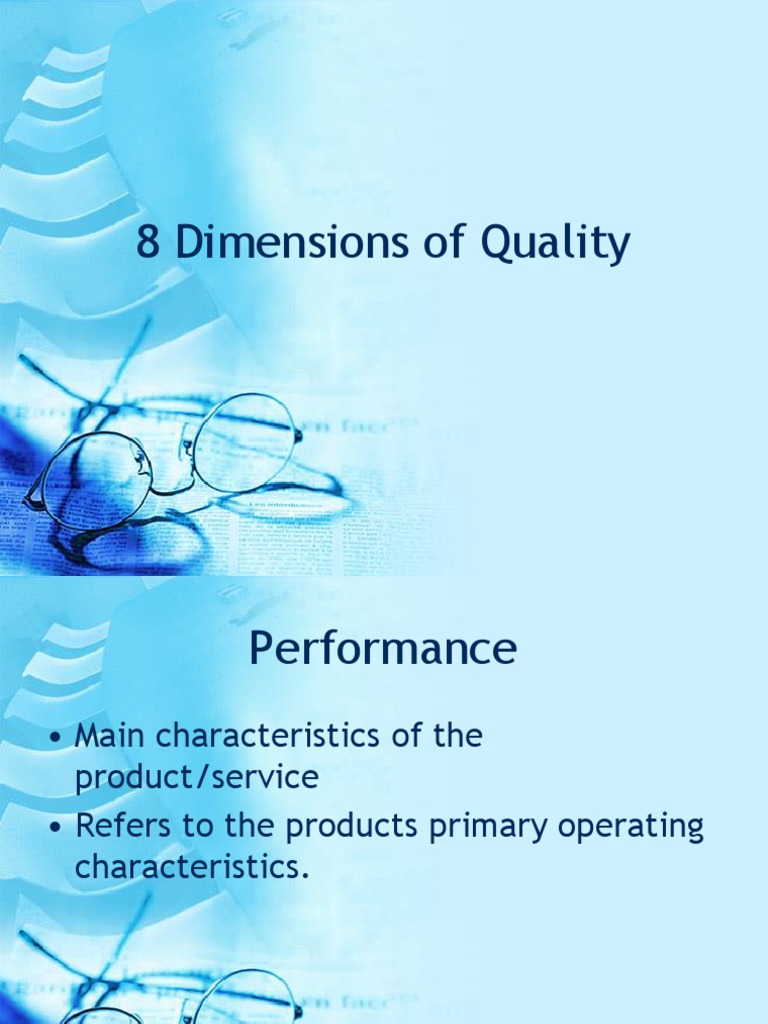 8 Dimensions of Quality Explained | PDF | Reliability Engineering ...