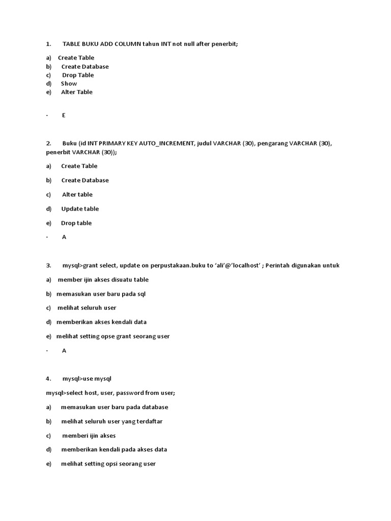 Soal Basis Data Pdf