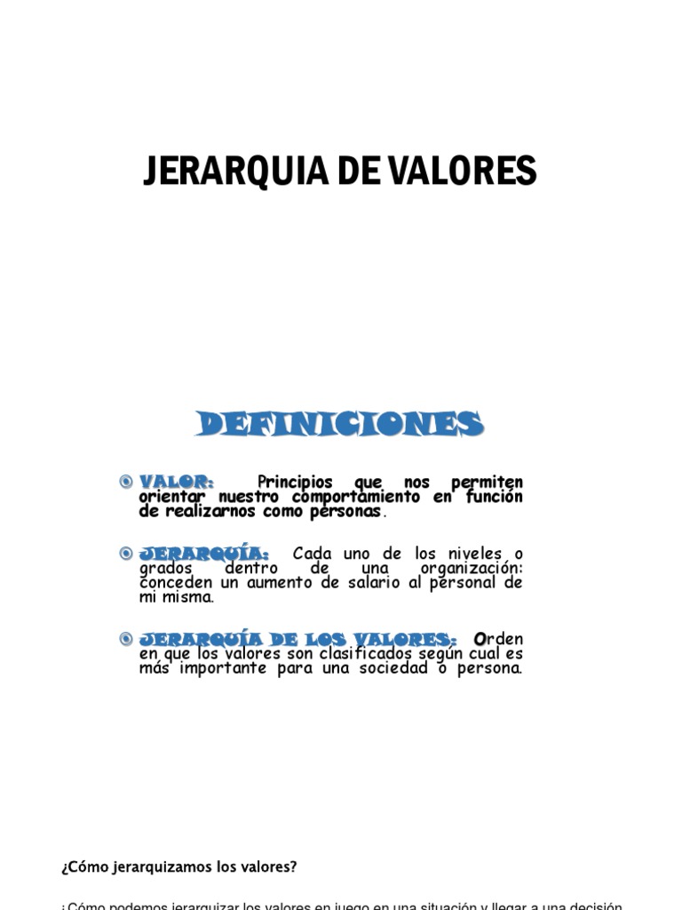 Jerarquia de Valores | Descargar gratis PDF | Tolerancia | Amor