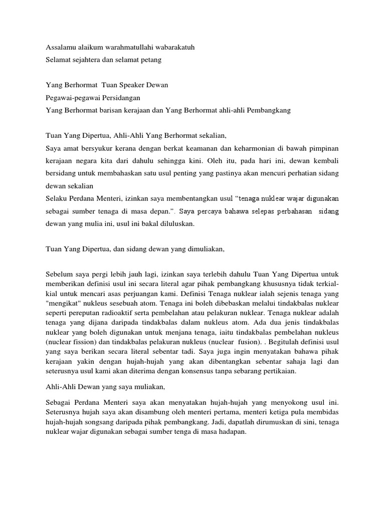Teks Bahas Ala Parlimen Perdana Menteri | PDF