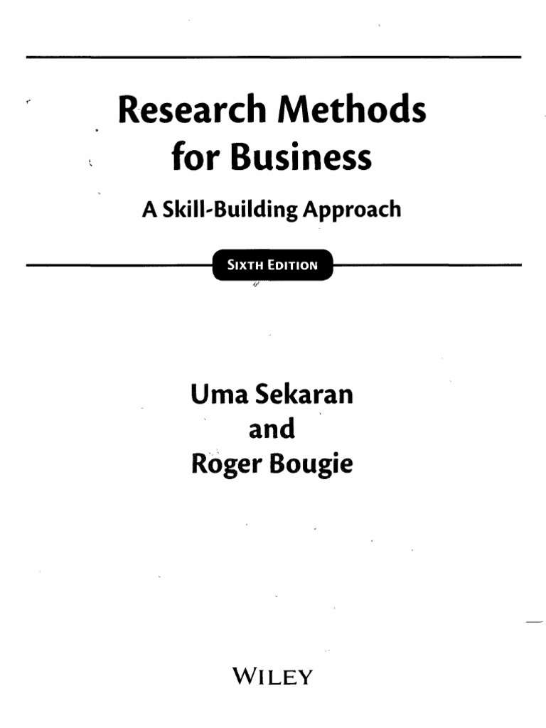 Research Methods For Business: Uma Sekaran and Roger Bougie | PDF | Level Of Measurement ...
