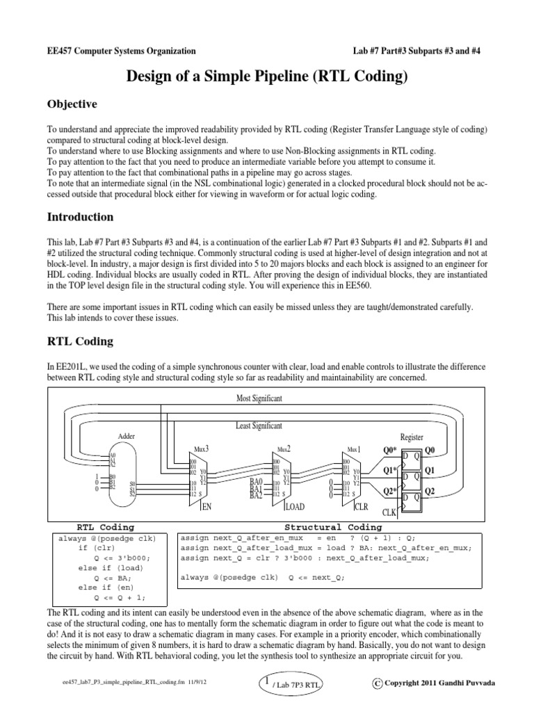 Simple Rtl Pipeline Pdf Computer Programming Computer Engineering 4229