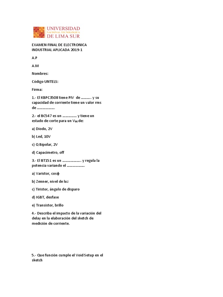 Examen Final de Eia 2019 | PDF | Ciencia y matemáticas | Tecnología