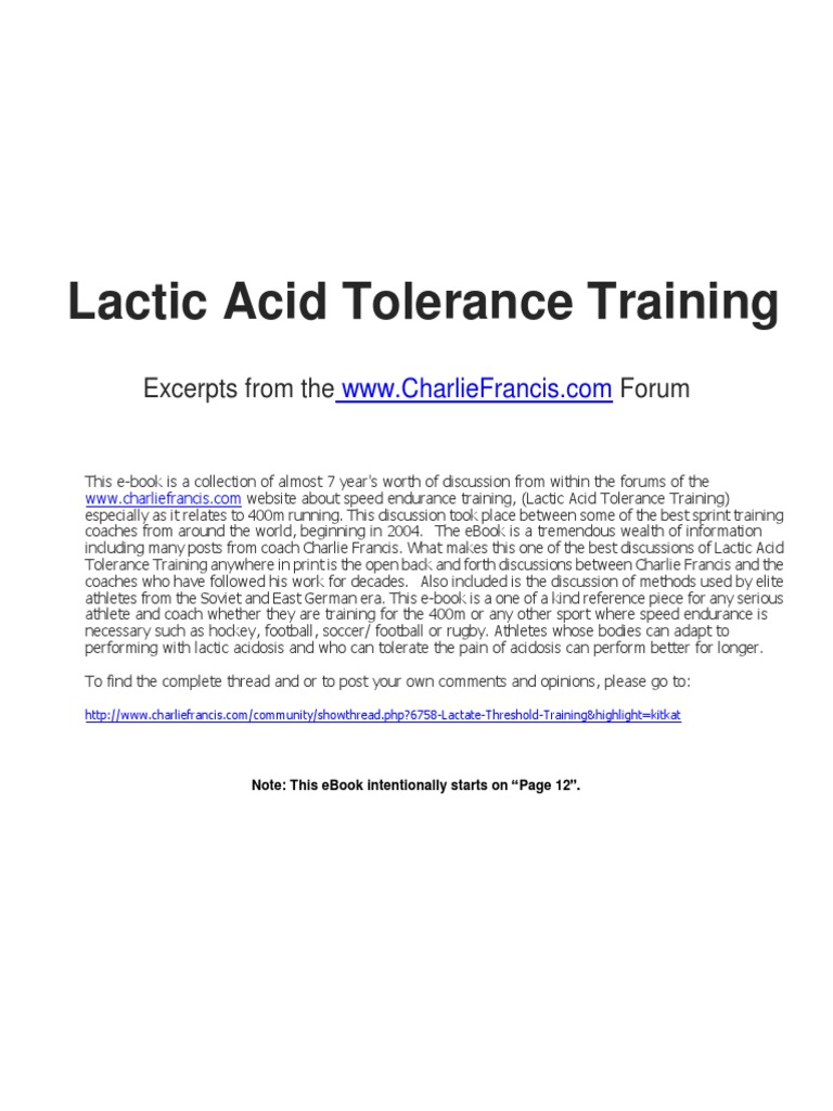 Lactic-Acid-Tolerance-Training.pdf | Lactic Acid | E Books