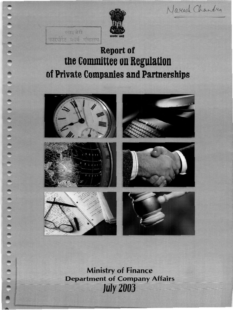 3-Naresh Chandra Committee Report On Regulation of Private Companies ...