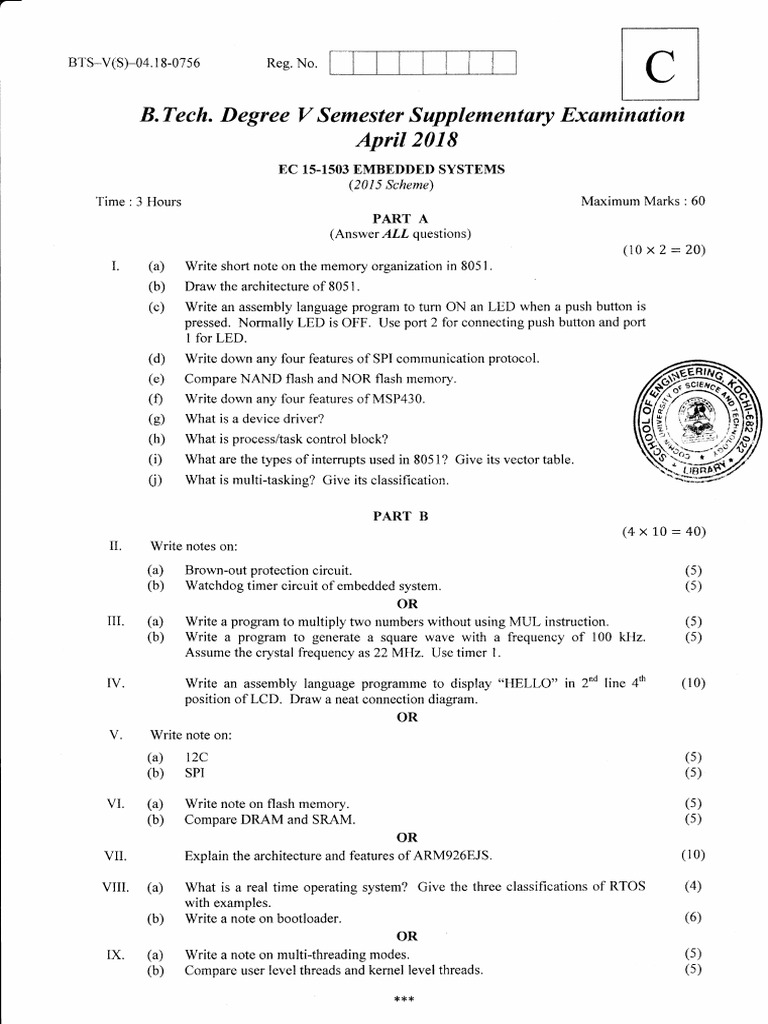 Esm S4 Pdf Embedded System Areas Of Computer Science