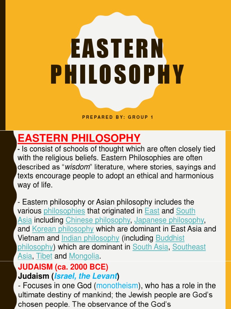 Overview of Eastern Philosophies | PDF
