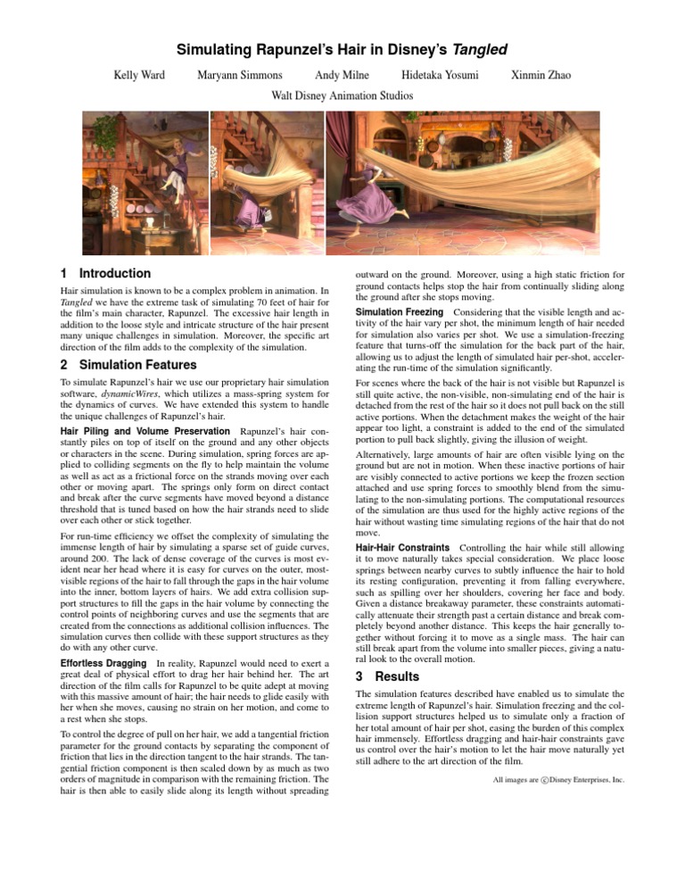 Rapunzel Hair Simulation | PDF | Friction | Hair