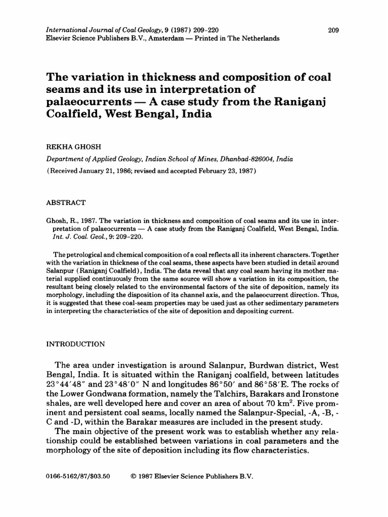 The Variation in Thickness and Composition of Coal | PDF | Coal ...
