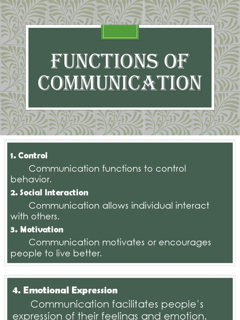 Functions of Communication | PDF