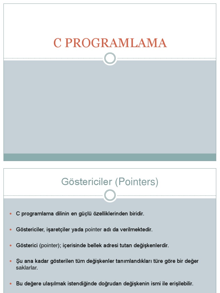 C Programlama Isaretciler | PDF