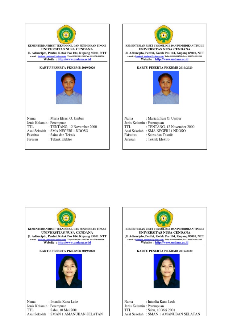 Id Card PKKBMB FST | PDF