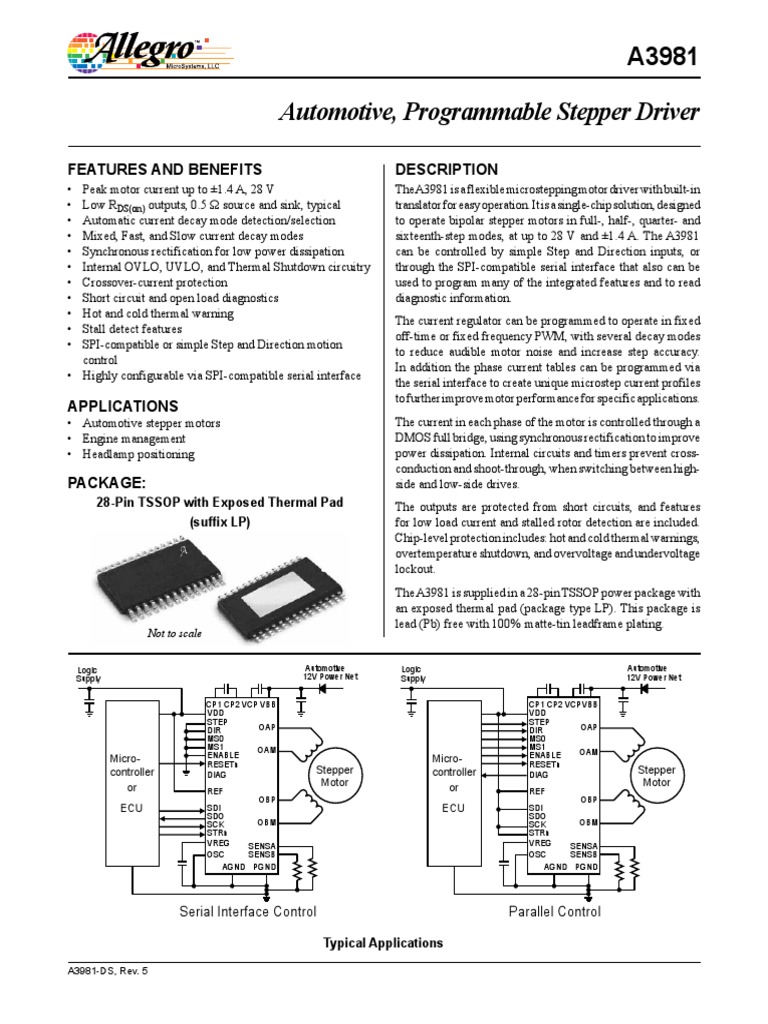 Automotive, Programmable Stepper Driver: Features and Benefits ...