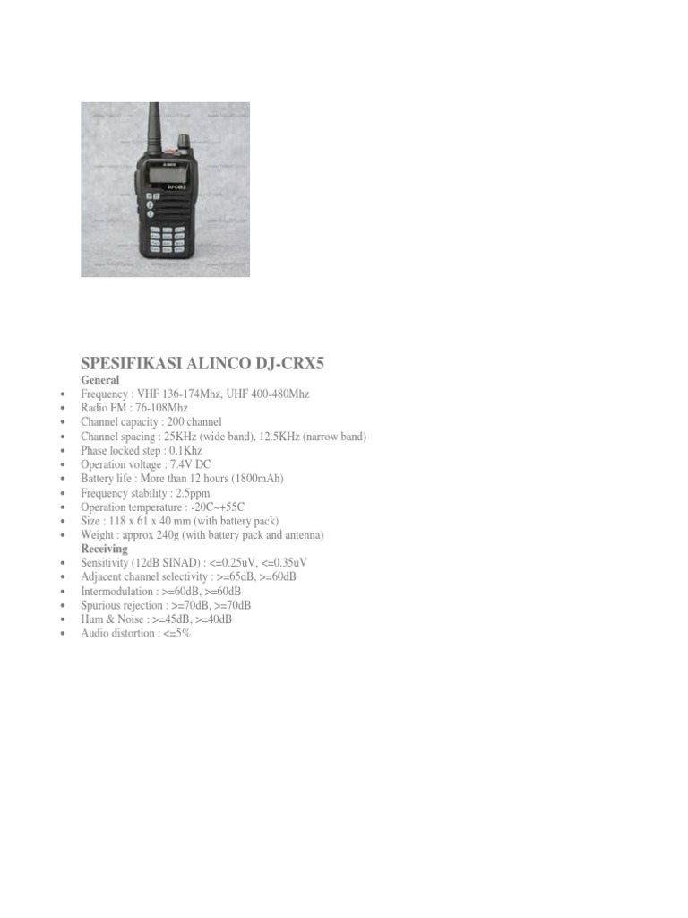 Spesifikasi HT | PDF