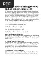 Indian Banking Sector Reforms | PDF | Reserve Bank Of India | Banks