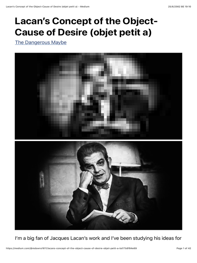 Lacan S Concept of The Object-Cause of Desire (Objet Petit A) | PDF ...