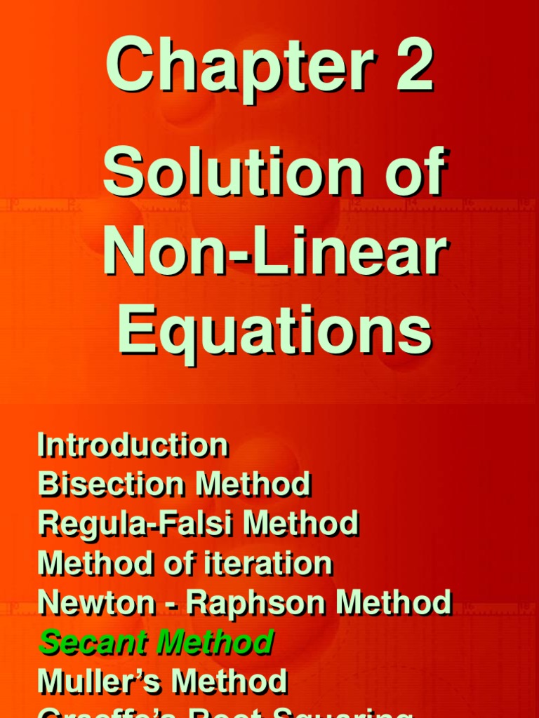 Solution of Non-Linear Equations | PDF | Algebra | Mathematical Analysis