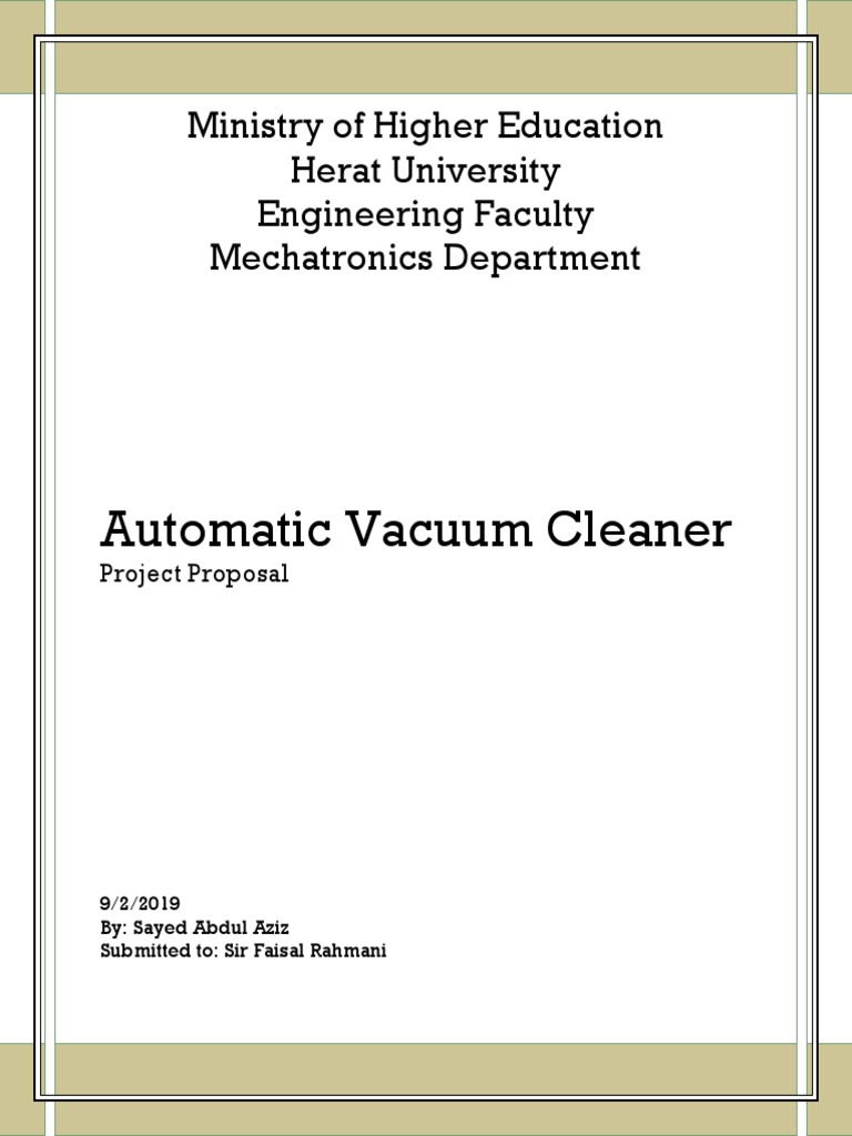 Final Proposal Pdf Robot Robotics