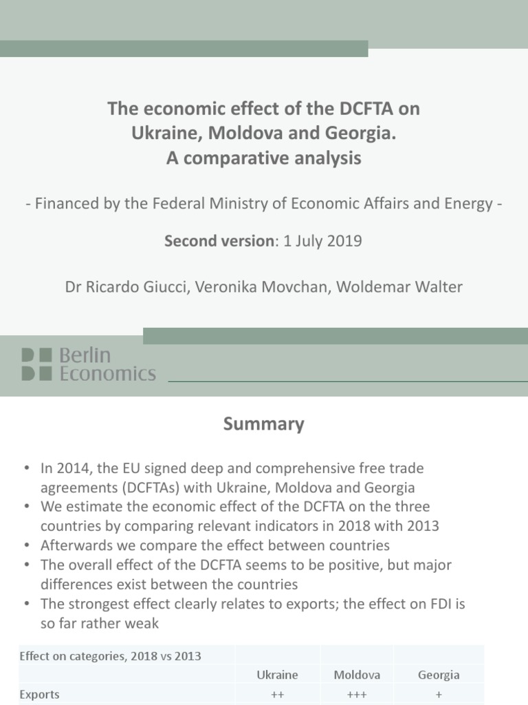 Economic Impact of DCFTA on Ukraine, Moldova, Georgia | PDF | Exports ...