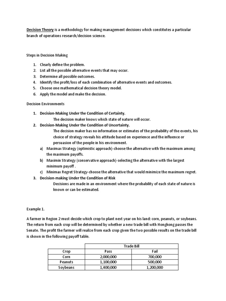 Decision Theory | PDF | Decision Theory | Decision Making